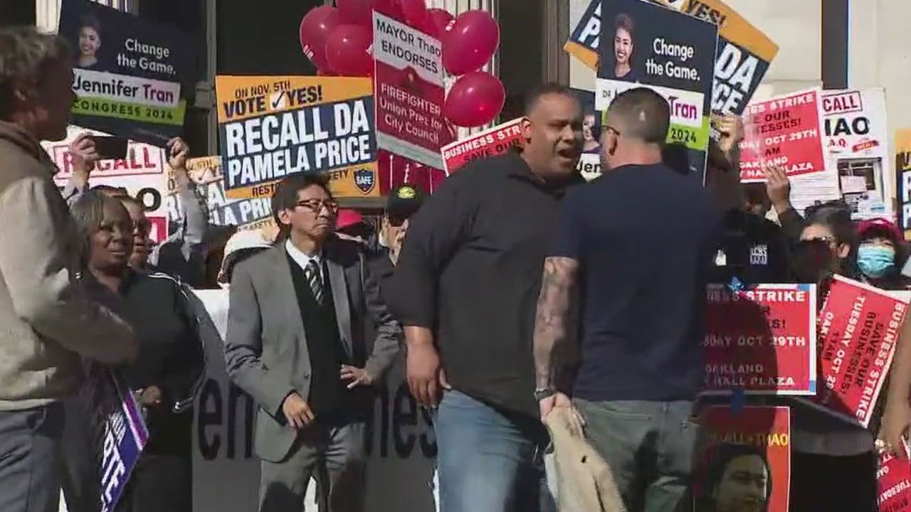 Oakland recall rally devolves into shouting match Oakland recall rally devolves into shouting match