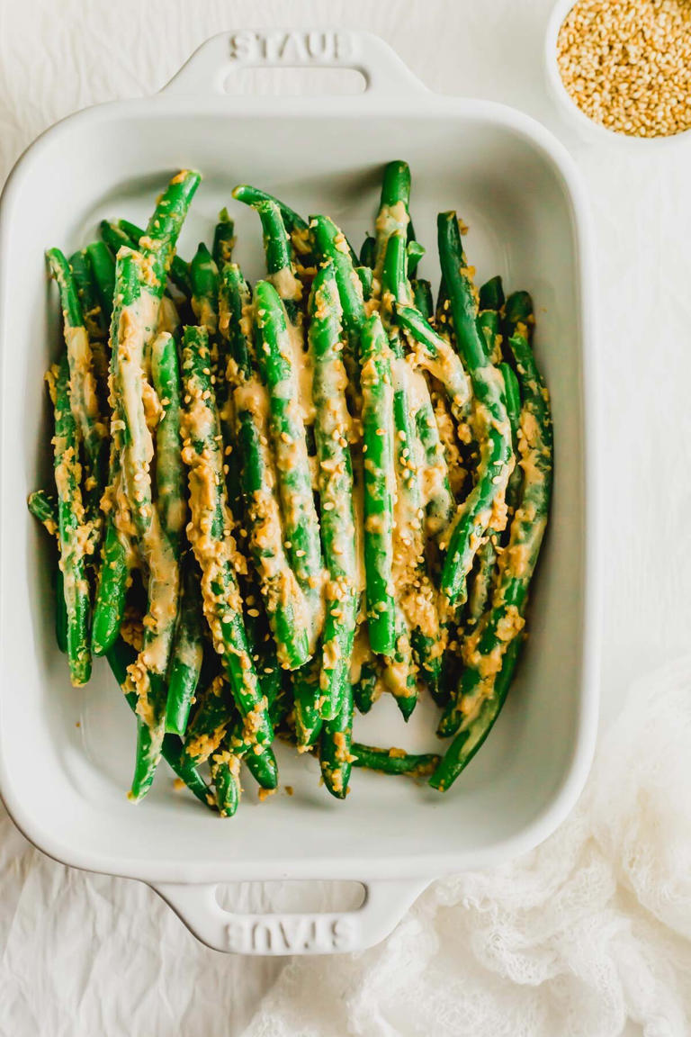 Miso Tahini Green Beans