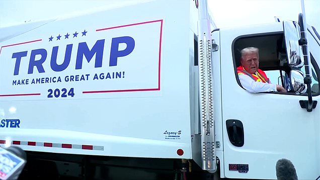 Donald Trump debuts MAGA garbage truck after Biden remarks