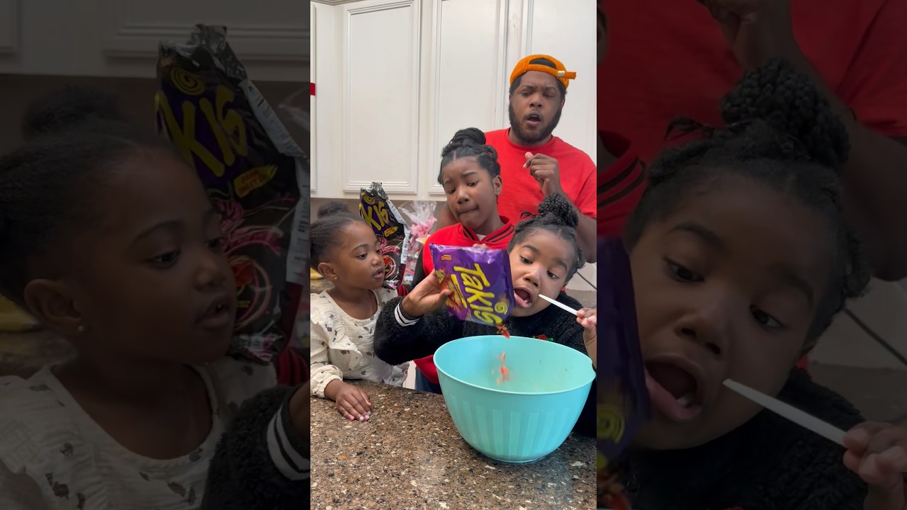 Dad Catches Girls Eating Taki Noodles in Secret