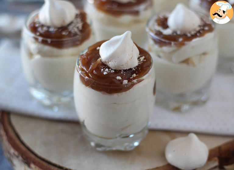 Mont blanc-style verrines with chestnut cream and meringue