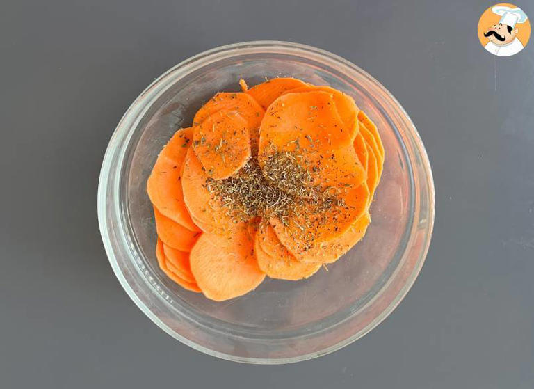 Microwave sweet potato chips