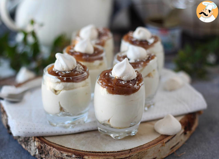Mont blanc-style verrines with chestnut cream and meringue