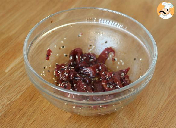 Spring rolls with marinated beef