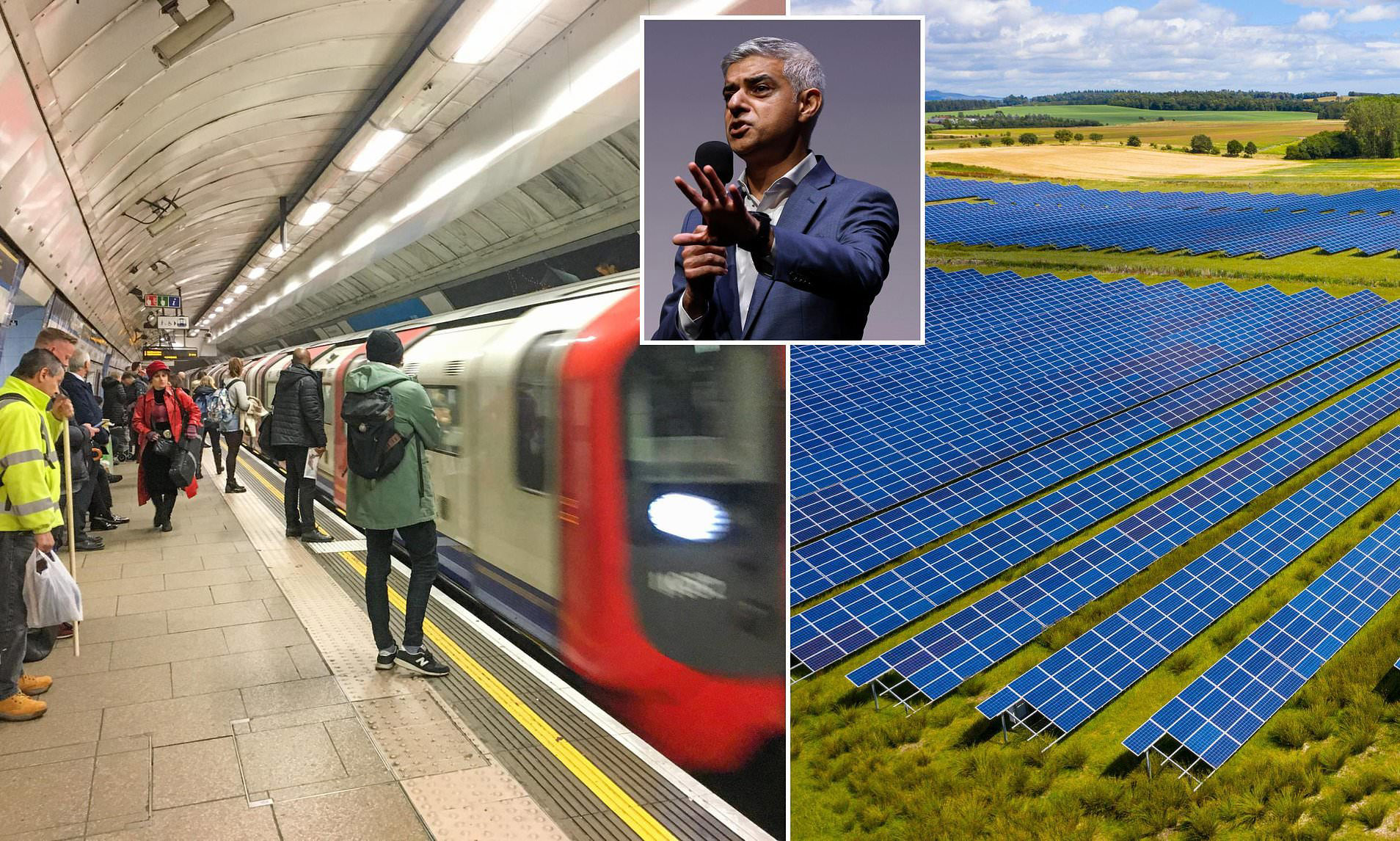 Sadiq Khan unveils plans to run Tube network on solar power Sadiq Khan unveils plans to run Tube network on solar power