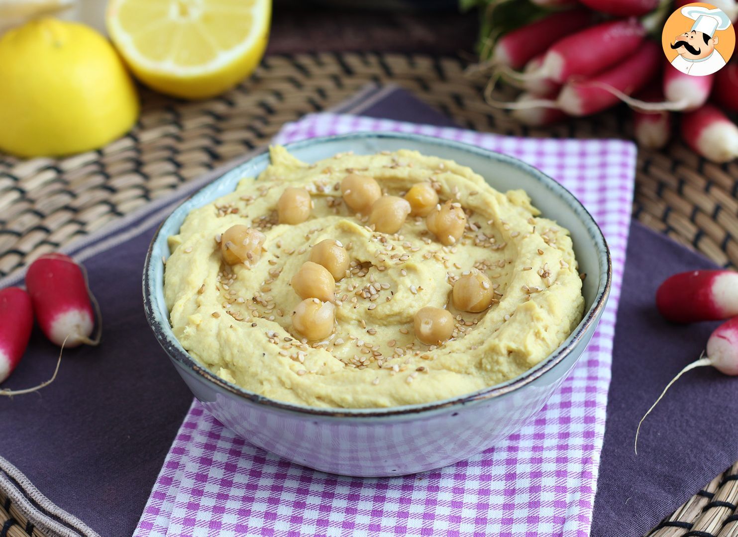 Homus com limão confitado