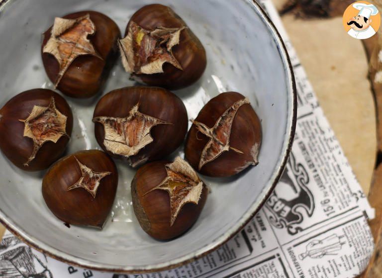 Castanhas cozidas no microondas, prontas em 7 minutos