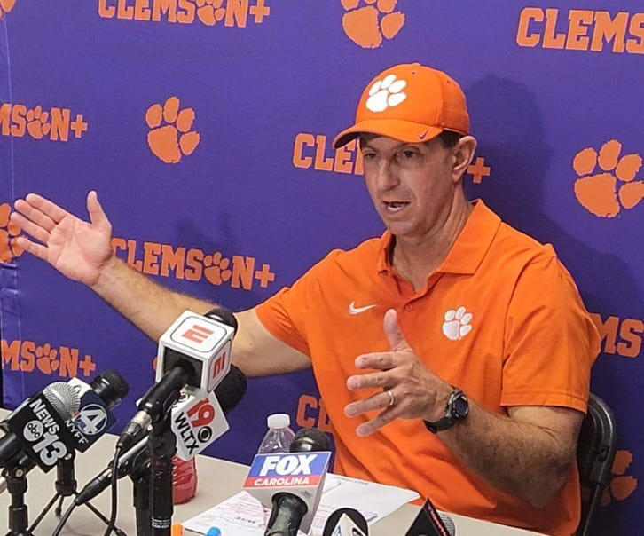 Dabo Swinney on the expectation for Clemson's depleted offensive line Dabo Swinney on the expectation for Clemson's depleted offensive line