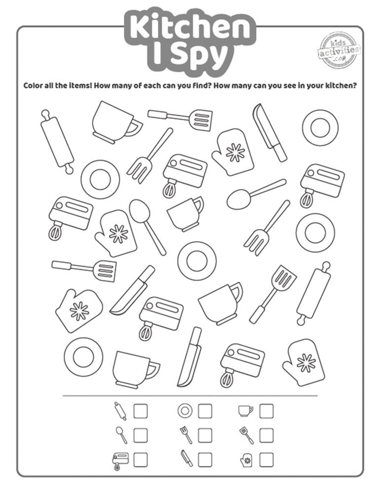 I Spy Worksheets For Pizza Lovers