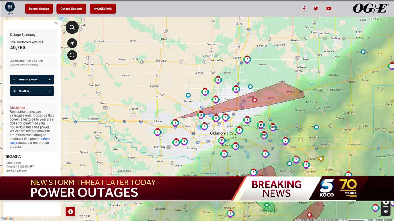 More than 40,000 OG&E customers without power after overnight storms More than 40,000 OG&E customers without power after overnight storms