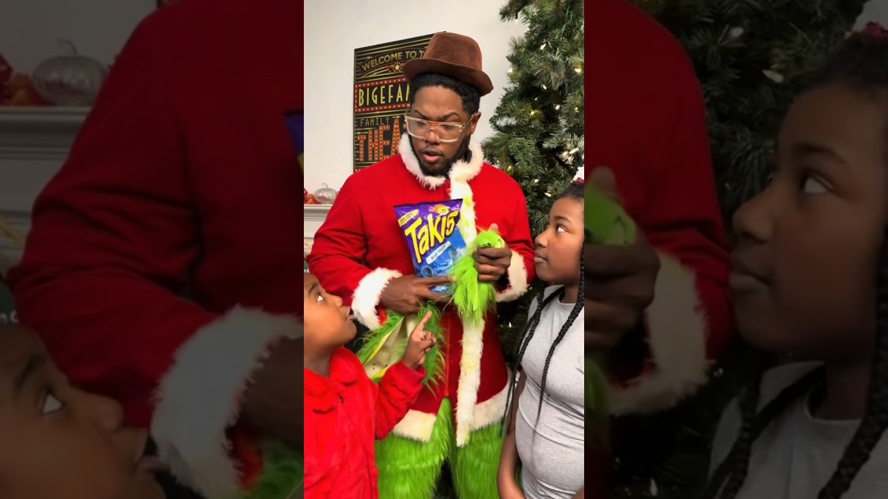 Dad becomes the Grinch for a festive holiday prank