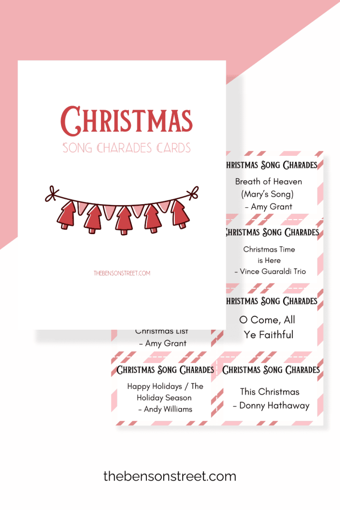 Free Christmas Song Charades Printable Cards: Holiday Game