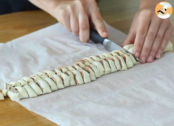 Puff pastry palmiers with chocolate spread