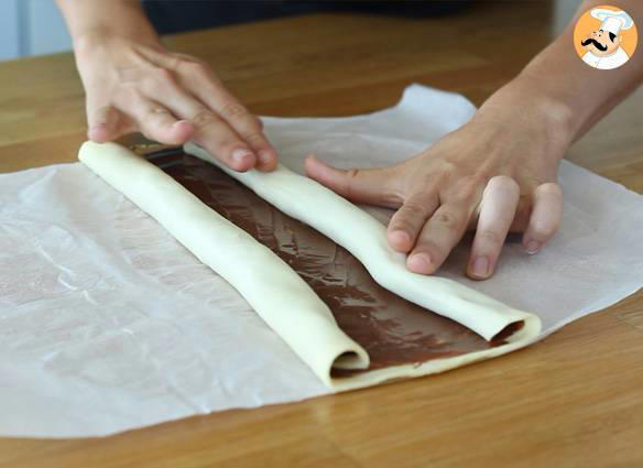Puff pastry palmiers with chocolate spread