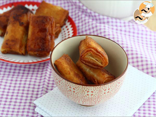 Crispy banana filo pastry