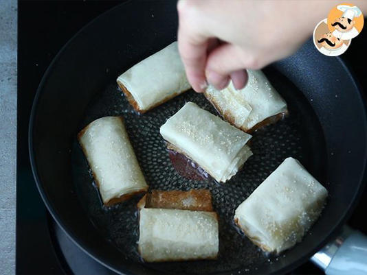 Crispy banana filo pastry