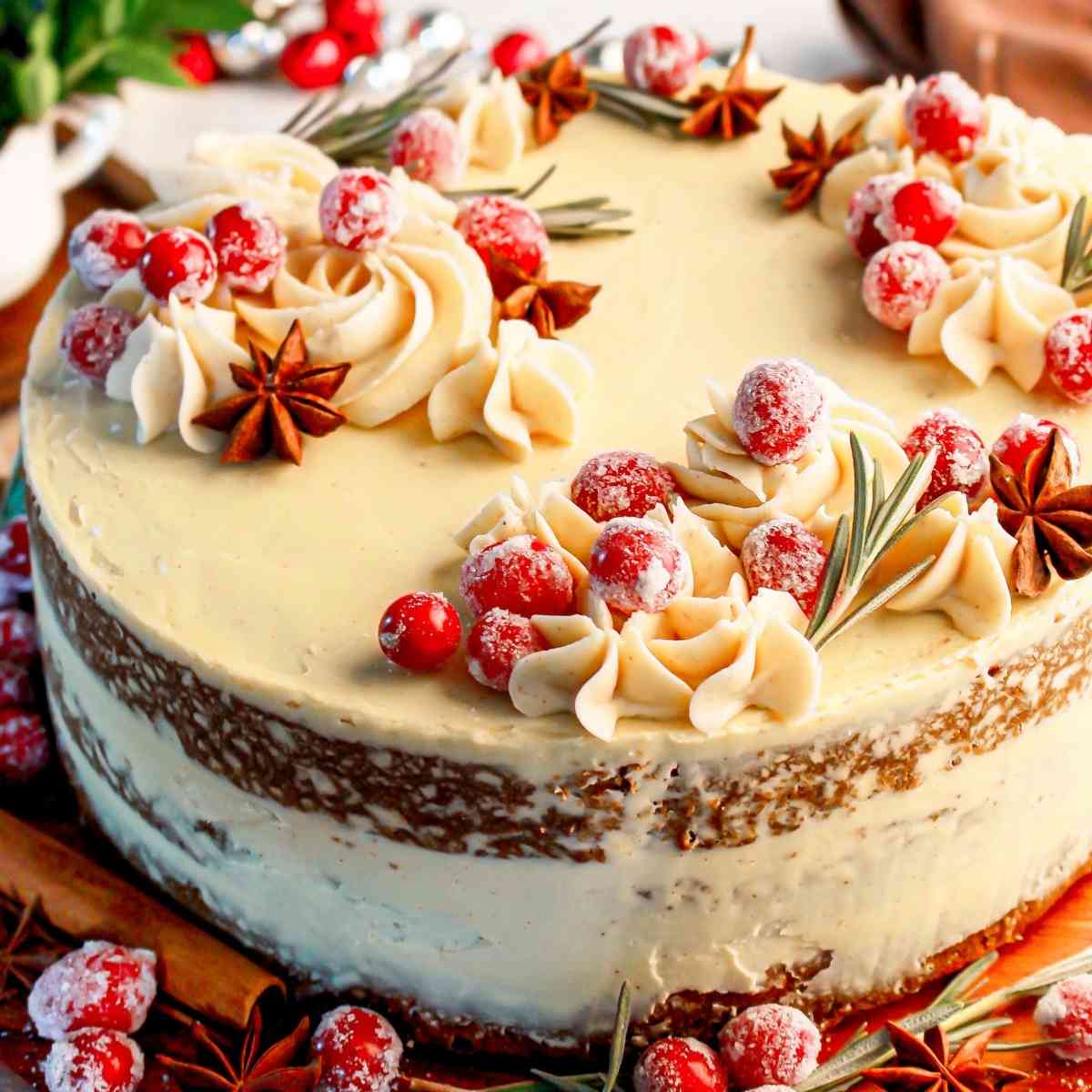 Spice Cake with Eggnog Buttercream