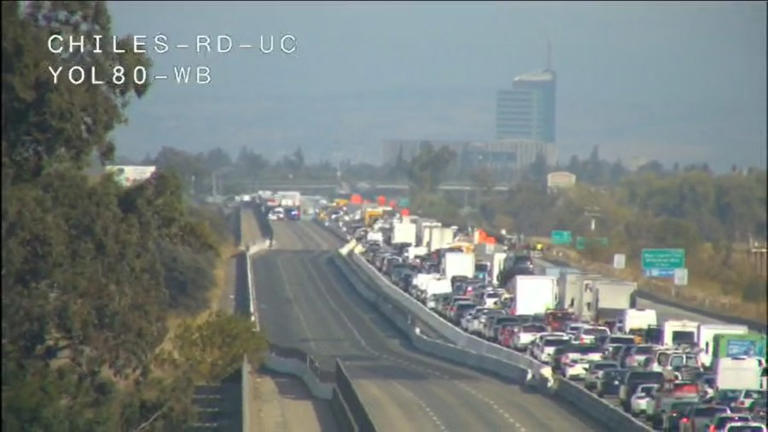 Interstate 80 westbound lanes reopen after overturned truck blocked lanes Interstate 80 westbound lanes reopen after overturned truck blocked lanes