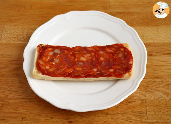 Chorizo and emmental cheese panini