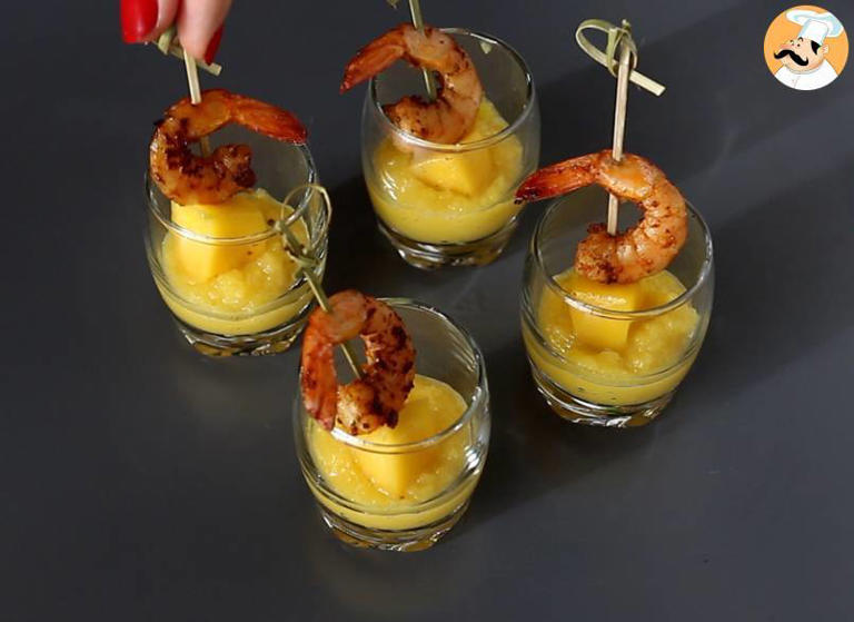 Prawn and mango verrines