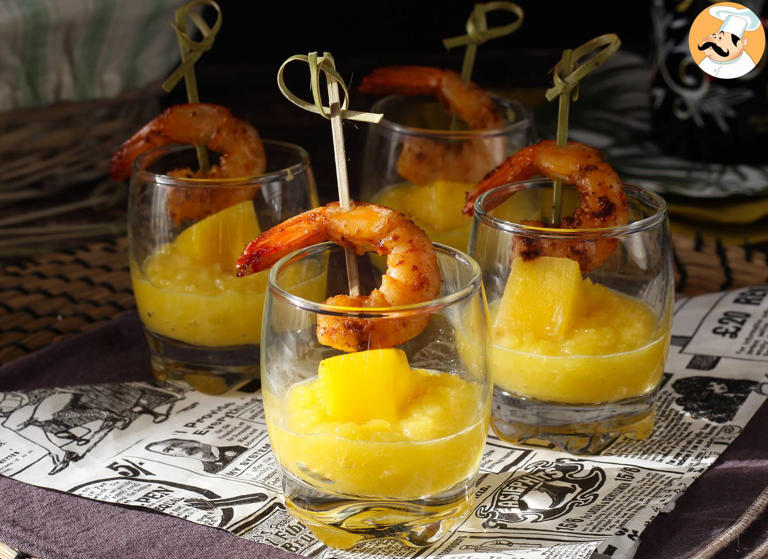 Prawn and mango verrines