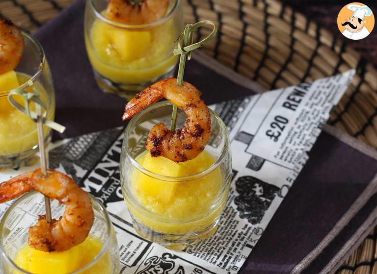 Prawn and mango verrines