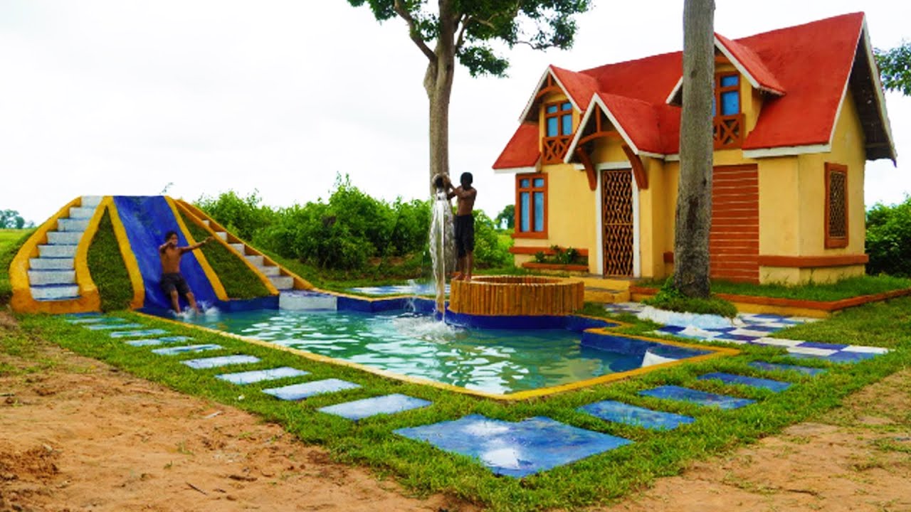 [ Full Video ] Building The Most Creative Modern Mud villa House, Water ...