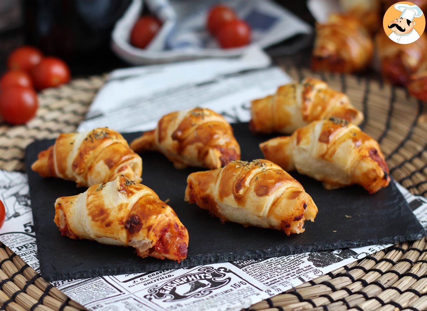 Mini pizza croissant ham & cheese - video recipe