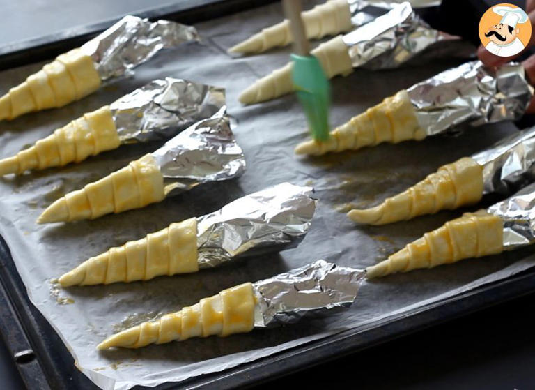Carrot shaped croissant cones : a cute easter appetizer with goat ...