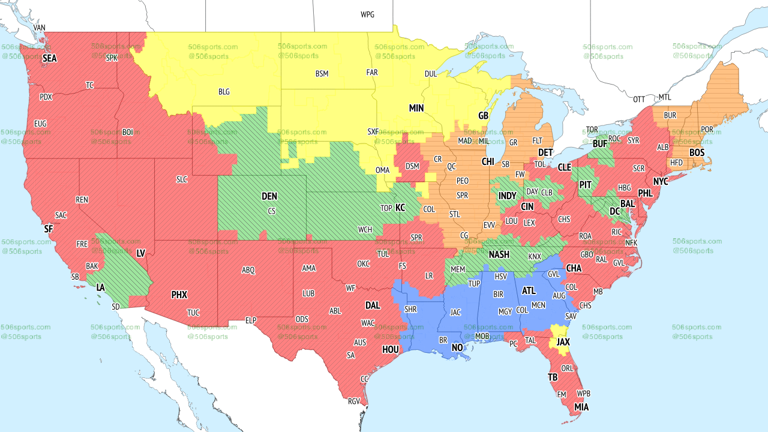 NFL TV coverage maps for Week 12 games