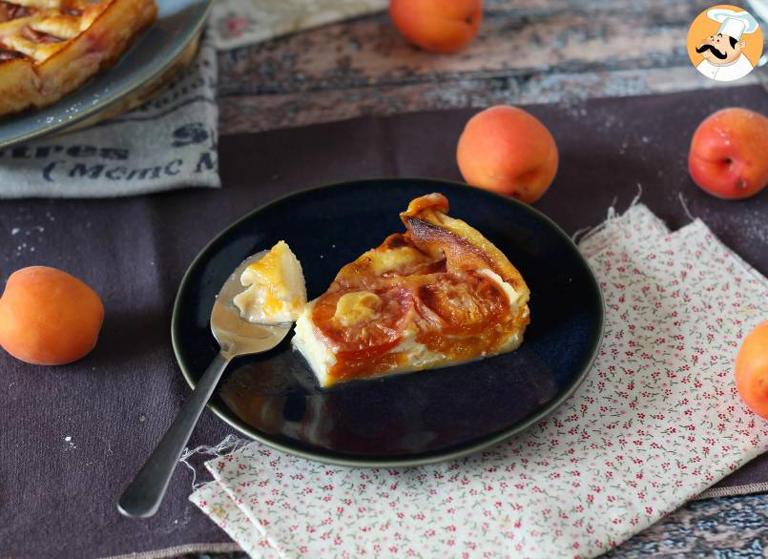 Einfache aprikosen-clafoutis