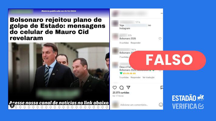É falso que mensagens no celular de Mauro Cid mostrem que Bolsonaro ... É falso que mensagens no celular de Mauro Cid mostrem que Bolsonaro ...