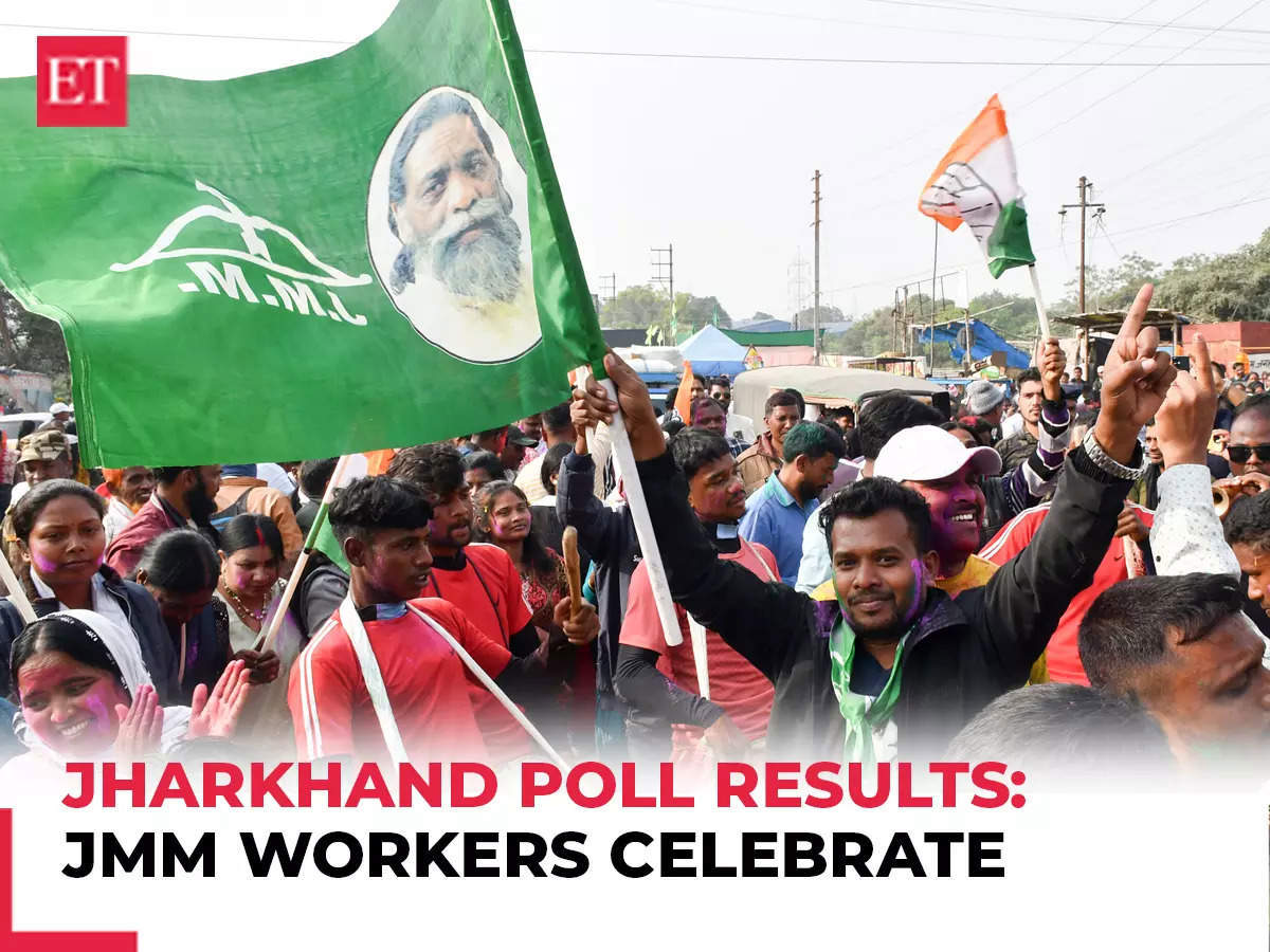 Jharkhand Results 2024: JMM workers celebrate as Hemant Soren-led ... Jharkhand Results 2024: JMM workers celebrate as Hemant Soren-led ...