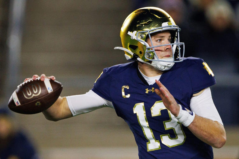 Notre Dame College Football Playoff round one highlight: Riley Leonard sets a record