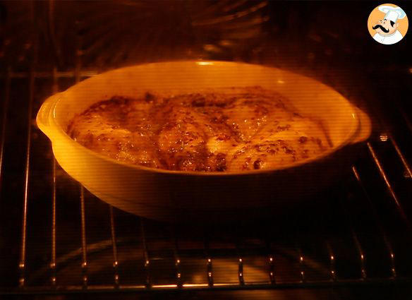 Pollo con miel y mostaza al horno