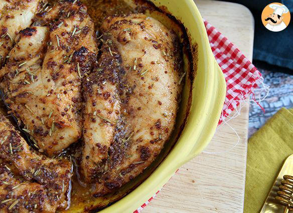 Pollo con miel y mostaza al horno