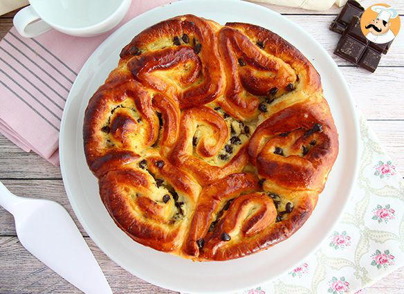 Brioche chinois de crema pastelera y chocolate