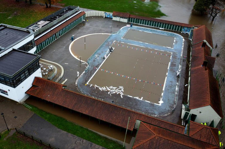 Pontypridd Lido devastated in Storm Bert flooding