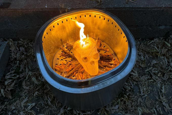 If You’re Hosting a Halloween Party, You Need This Fire Pit Skull ASAP