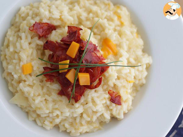 Risotto de cheddar y chorizo