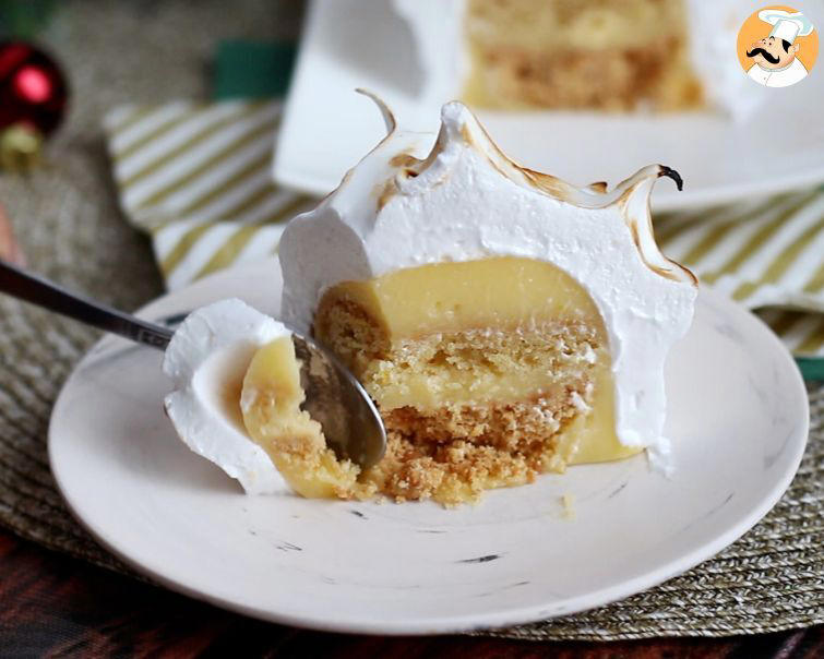 Tronco de crema de limón y merengue