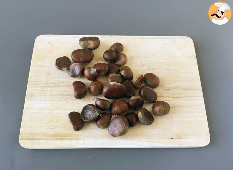 Chestnuts roasted in an airfryer