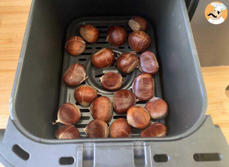 Chestnuts roasted in an air fryer