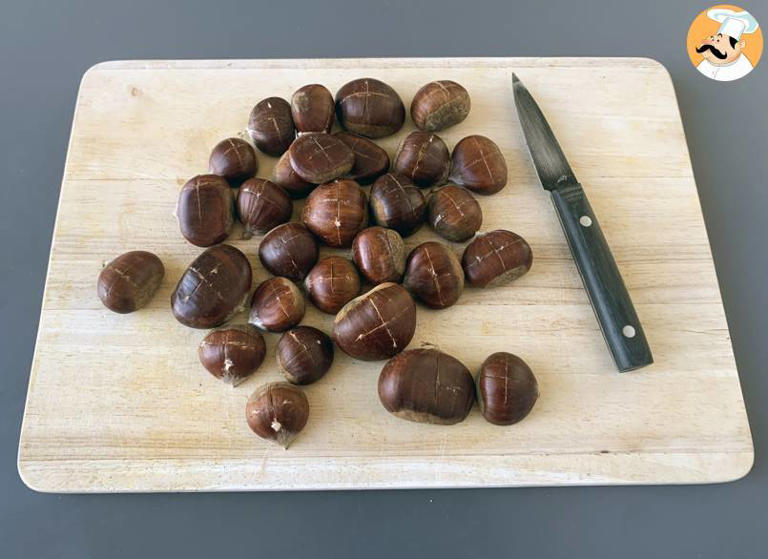 Chestnuts roasted in an airfryer