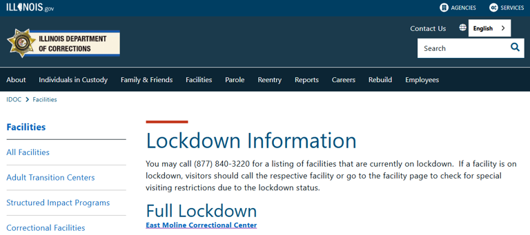 East Moline Correctional Center no longer on lockdown East Moline Correctional Center no longer on lockdown