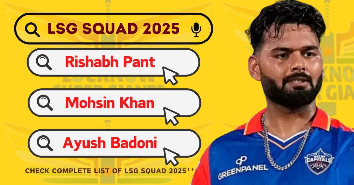 LSG Team 2025 Players List, Price: Check Complete Lucknow Super Giants ...