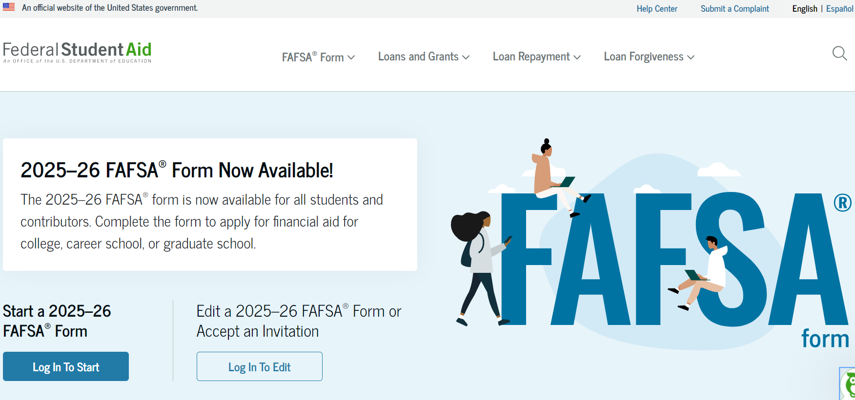 FAFSA process to seek college student aid is now open for 2025-26. Here ...