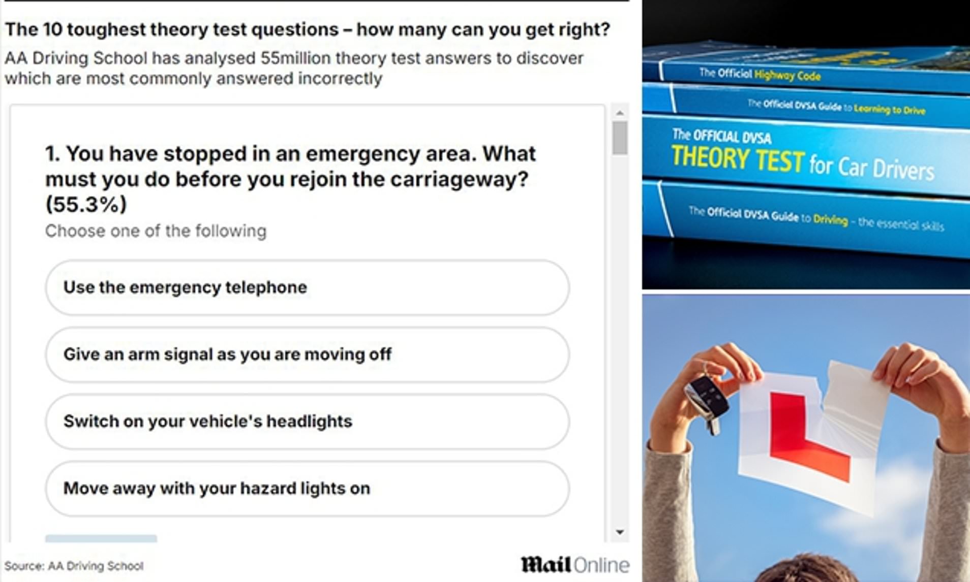 The 10 theory test questions learners get wrong most: See how many you ...