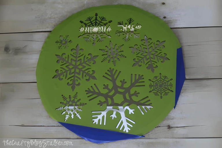 Glass Etching a Snowflake Design on a Candle Plate