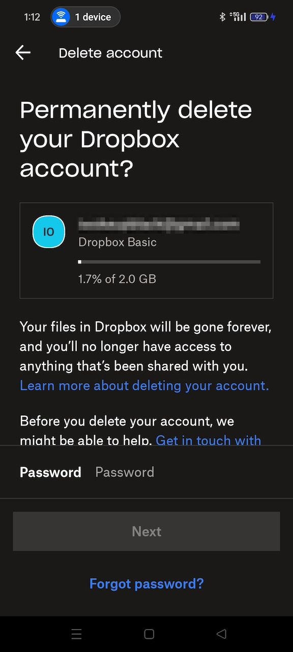 How to delete your Dropbox account